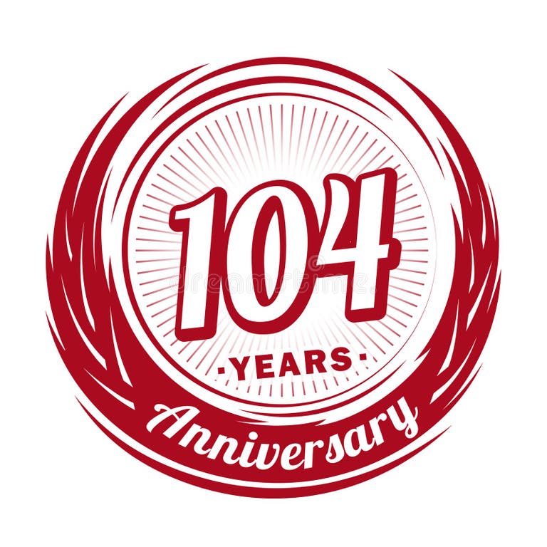 104 Years Anniversary. Elegant Anniversary Design. 104th Logo. Stock ...