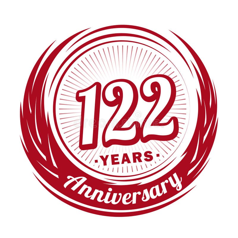 122 Years Anniversary. Elegant Anniversary Design. 122nd Logo. Stock ...