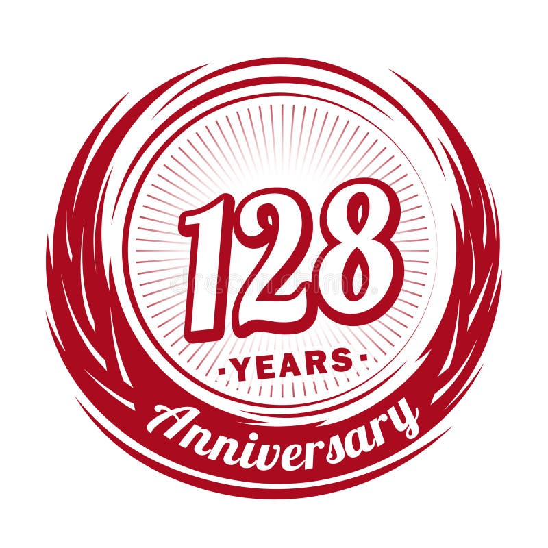 128 Years Anniversary. Elegant Anniversary Design. 128th Logo. Stock ...