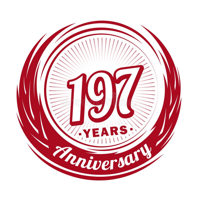 197 Years Anniversary. Elegant Anniversary Design. 197th Logo. Stock ...