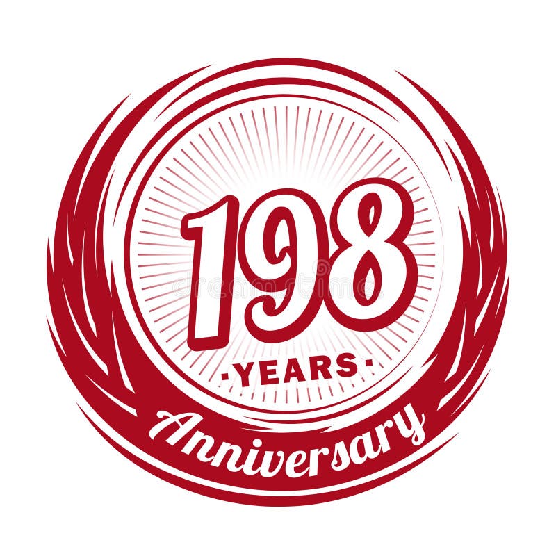 198 Years Anniversary. Elegant Anniversary Design. 198th Logo. Stock ...