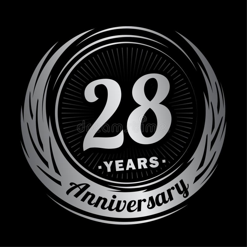 28 Years Anniversary. Elegant Anniversary Design. 28th Logo. Stock ...