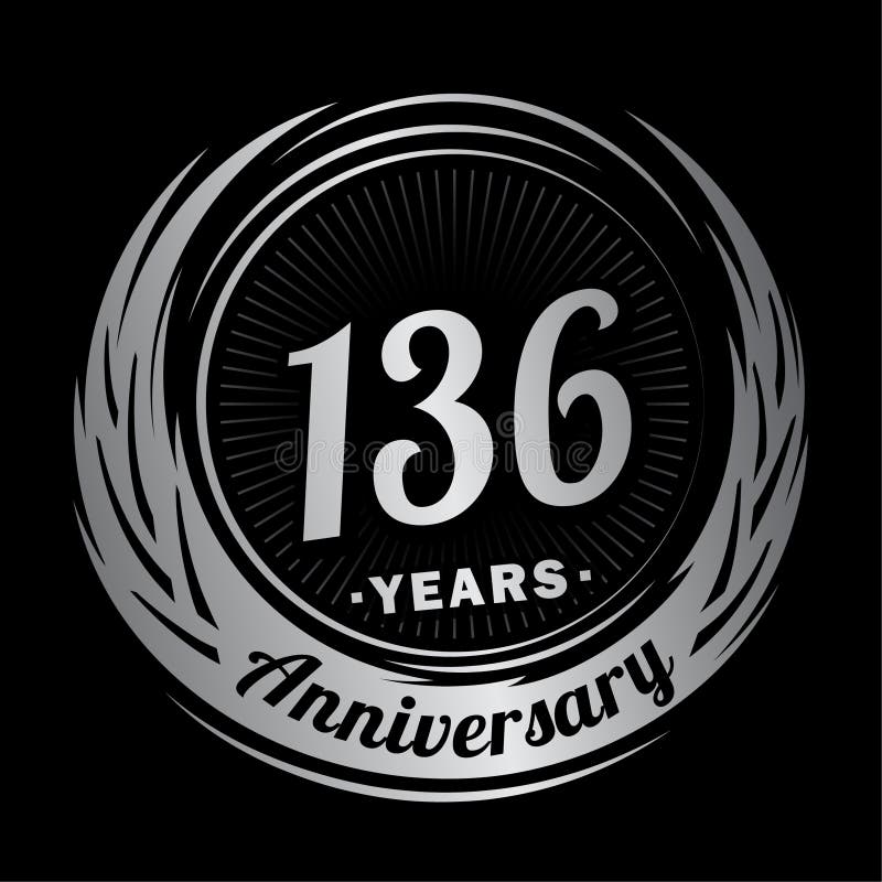 136 Years Anniversary. Elegant Anniversary Design. 136th Logo. Stock ...