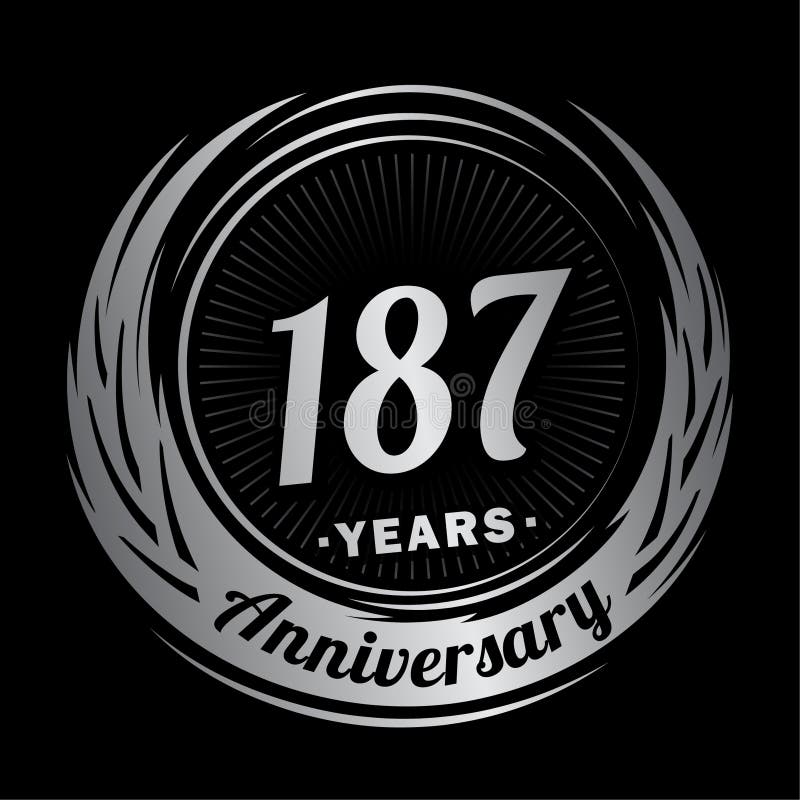187 Years Anniversary. Elegant Anniversary Design. 187th Logo. Stock ...