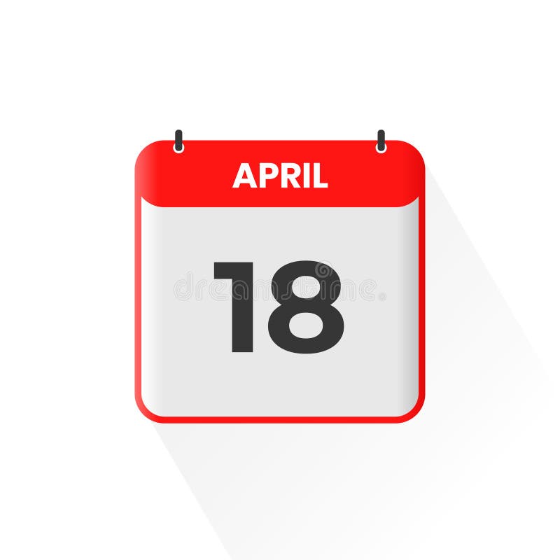 18th April Calendar Icon. April 18 Calendar Date Month Icon Vector ...