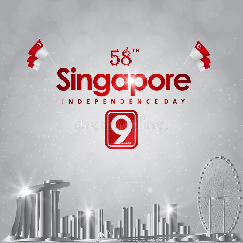 9th of August Singapore Independence Day Banner with Abstract Gradient ...