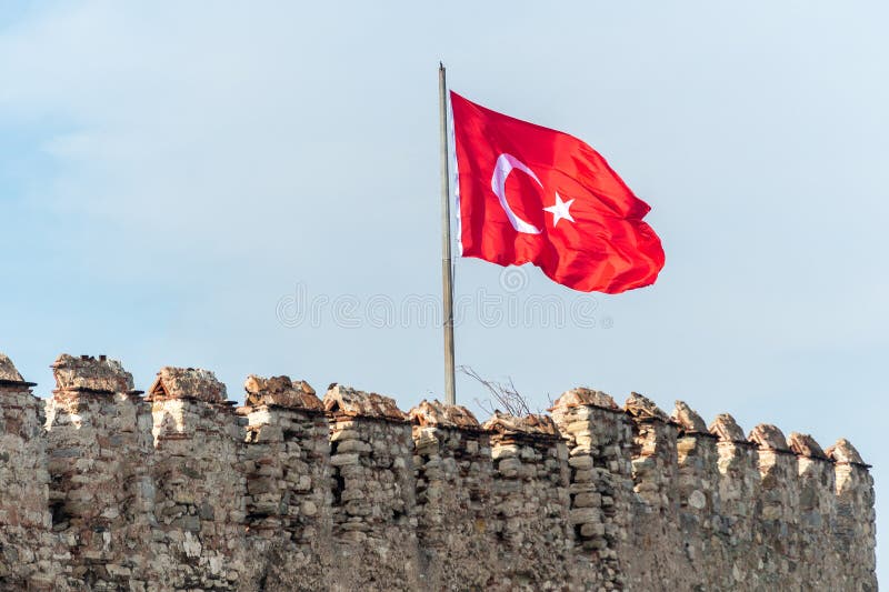30th August Victory Day of Turkey. Turkish Flag on Sky Background Stock ...