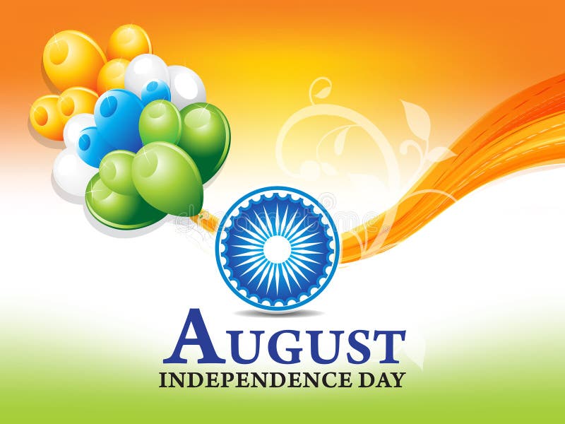 15th August Wave Background Stock Vector - Illustration of balloon ...