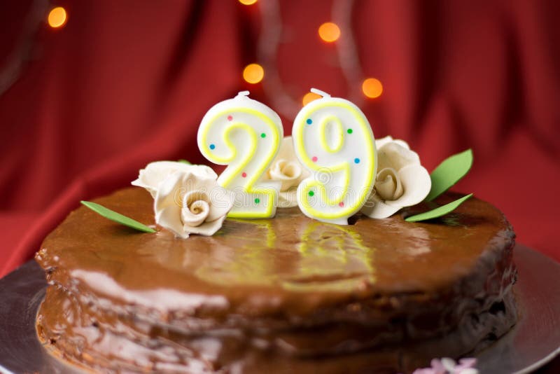 29th Birthday Cake Decorated with Edible Roses Stock Image - Image of ...