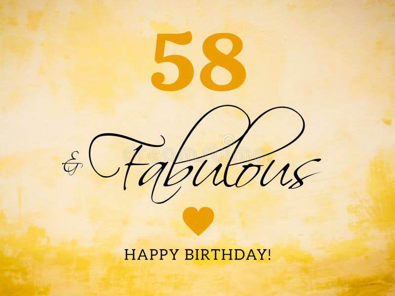 58th Birthday Card Wishes Illustration Stock Illustration ...