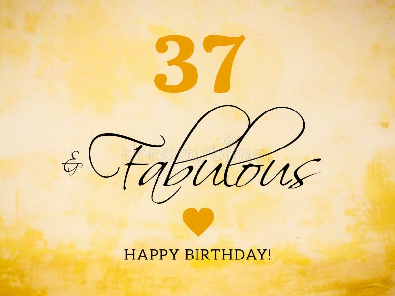 37th birthday card wishes stock illustration. Illustration of ...