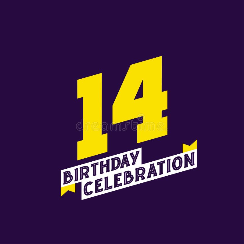 14th Birthday Celebration Vector Design, 14 Years Birthday Stock Vector ...