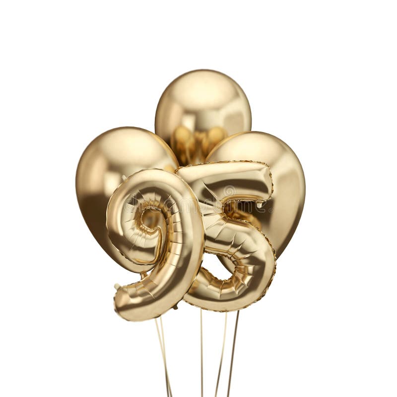 95th Birthday Gold Foil Bunch of Balloons. Happy Birthday Stock ...