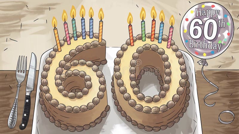 A 60th Birthday Greeting Card with the Text Happy 60th Birthday Stock ...