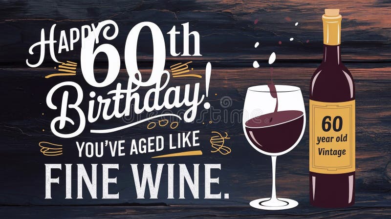 A 60th Birthday Greeting Card with the Text Happy 60th Birthday Stock ...