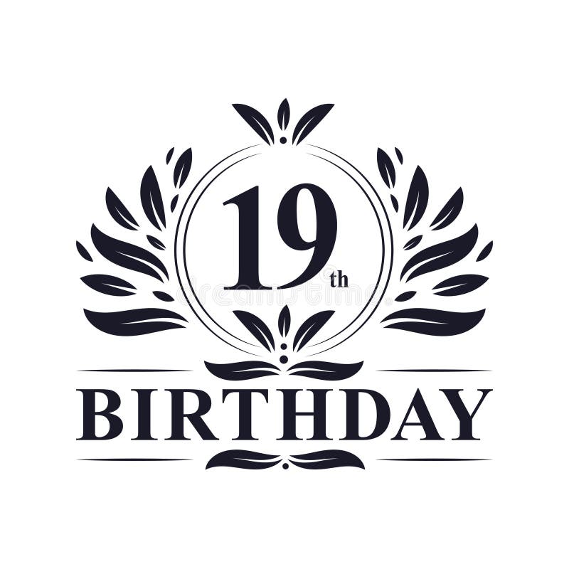 19th Birthday Logo, 19 Years Birthday Celebration Stock Vector ...