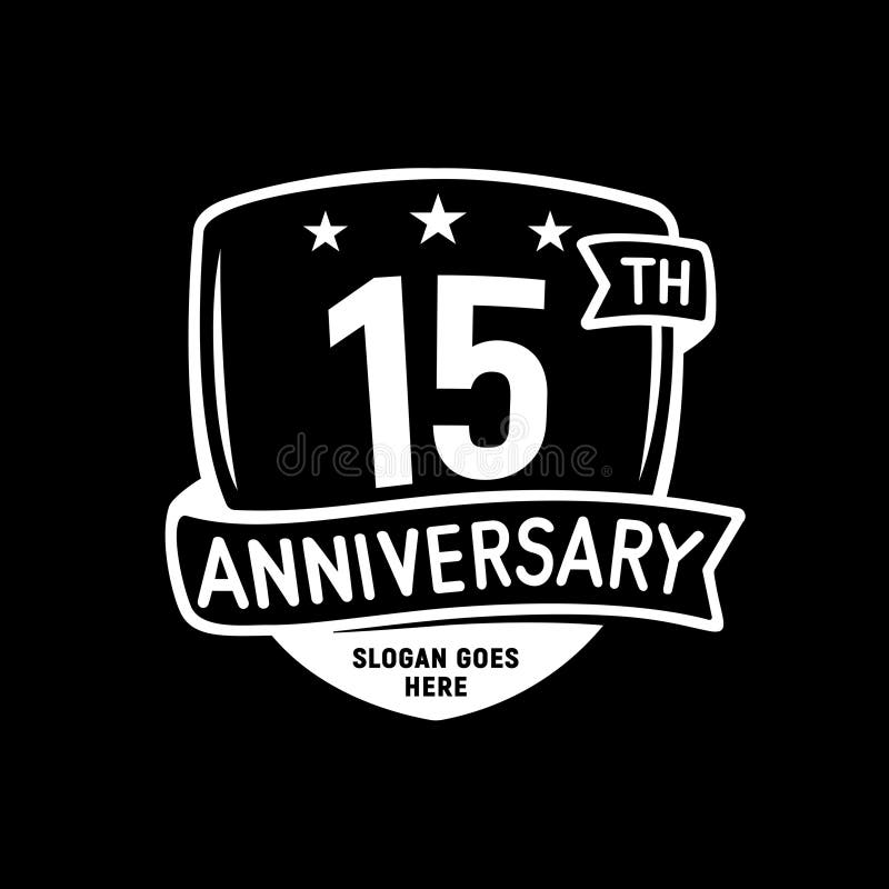15 Years Anniversary Celebration Shield Design Template. 15th ...