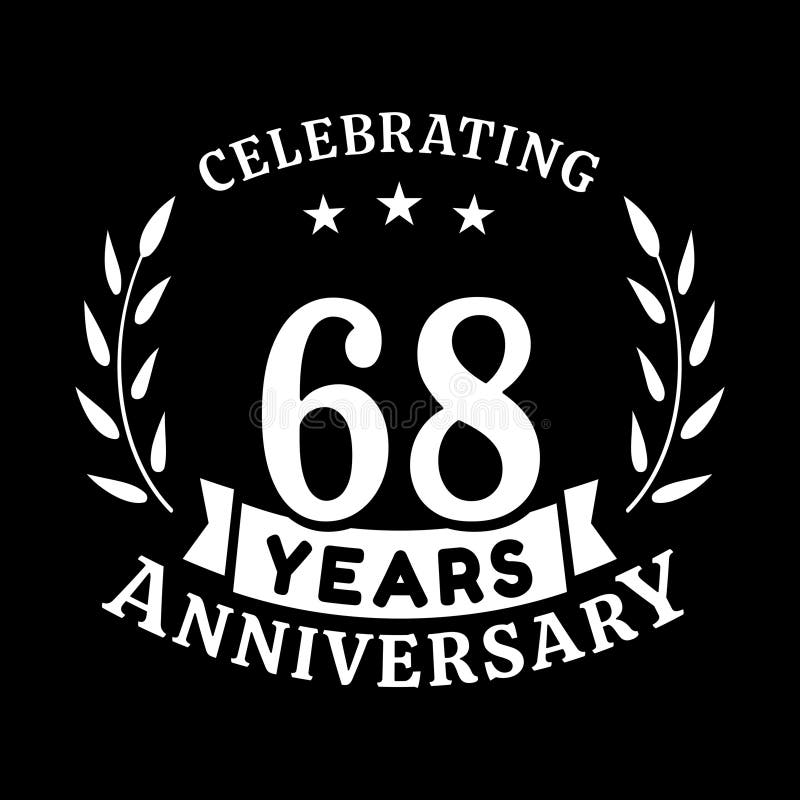 68 Years Anniversary Celebration Logotype. 68th Anniversary Logo ...
