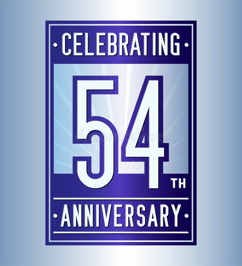 54 Years Celebrating Anniversary Design Template. 54th Logo. Vector and ...