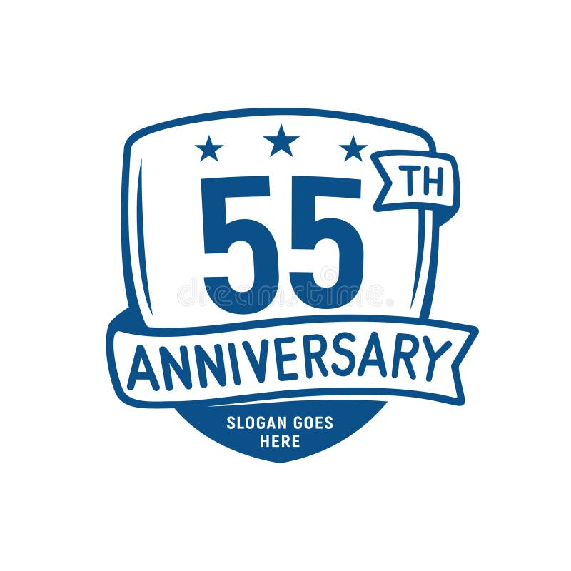 55 Years Anniversary Celebration Shield Design Template. 55th ...