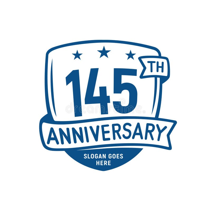 145 Years Anniversary Celebration Shield Design Template. 145th ...