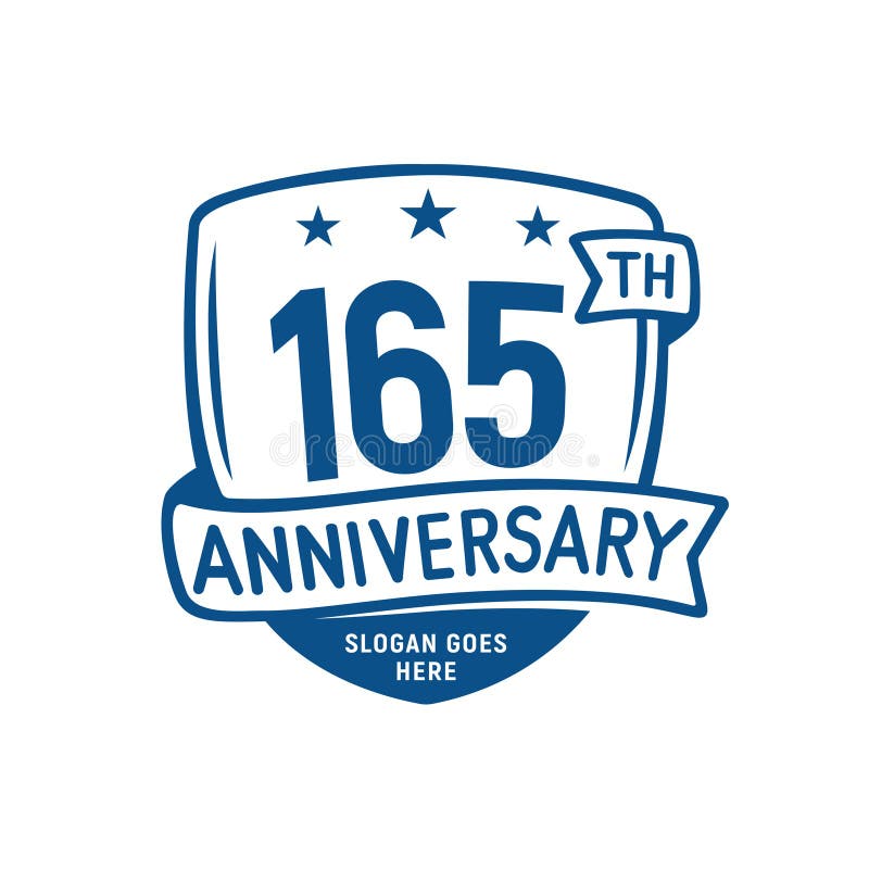 165 Years Anniversary Celebration Shield Design Template. 165th ...