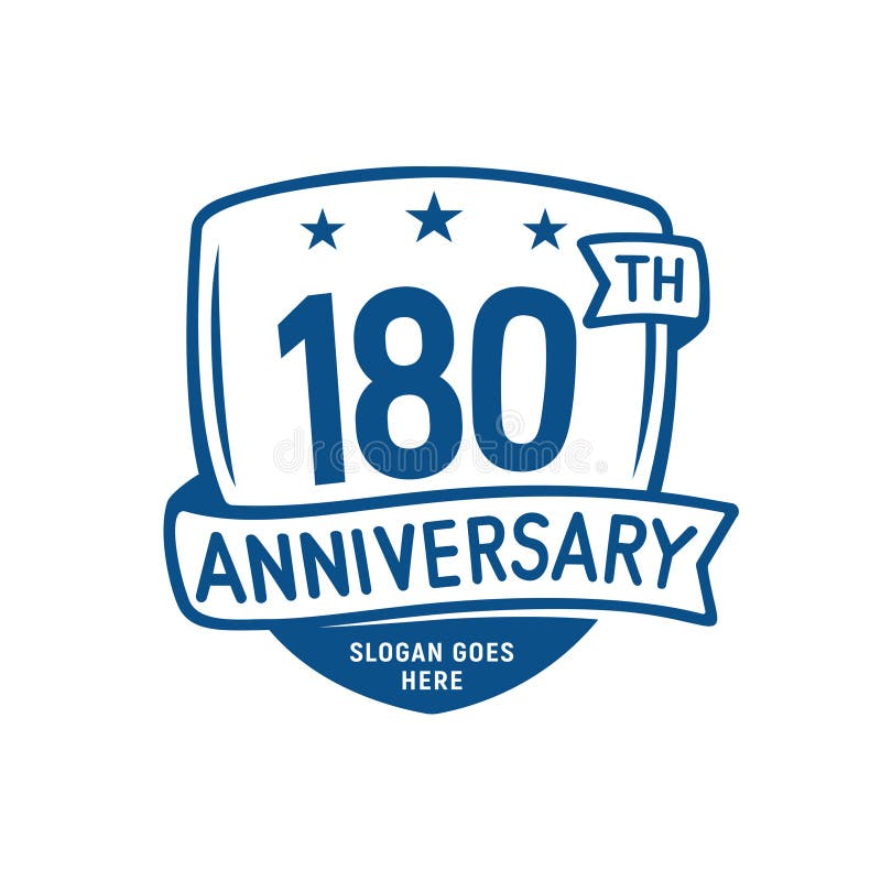 180 Years Anniversary Celebration Shield Design Template. 180th ...