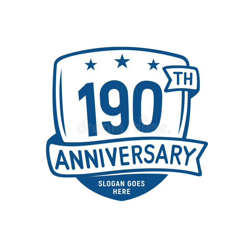 190 Years Anniversary Celebration Shield Design Template. 190th ...