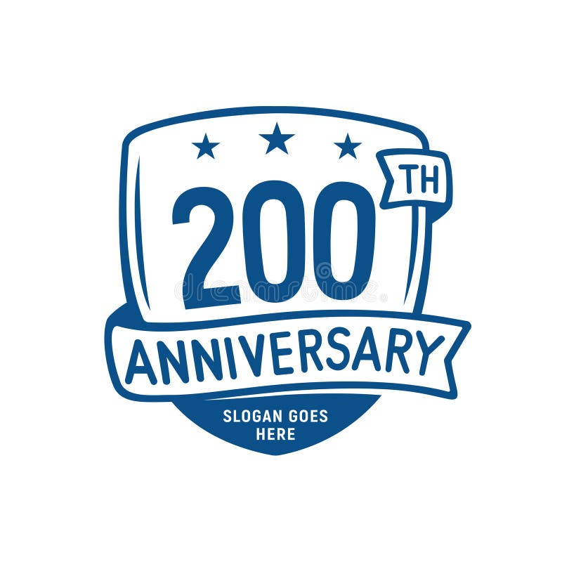 200 Years Anniversary Celebration Shield Design Template. 200th ...