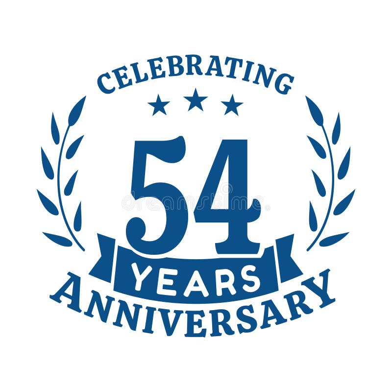 54 Years Anniversary Celebration Logotype. 54th Anniversary Logo ...