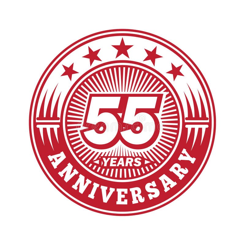 55 Years Anniversary Celebration. 55th Anniversary Logo Design. Fifty ...