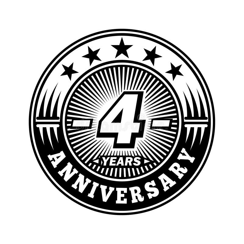 4 Years Anniversary Celebration. 4th Anniversary Logo Design. Four ...