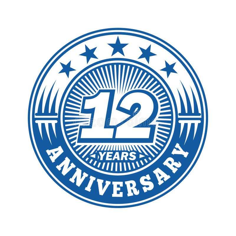 12 Years Anniversary Celebration. 12th Anniversary Logo Design. Twelve ...
