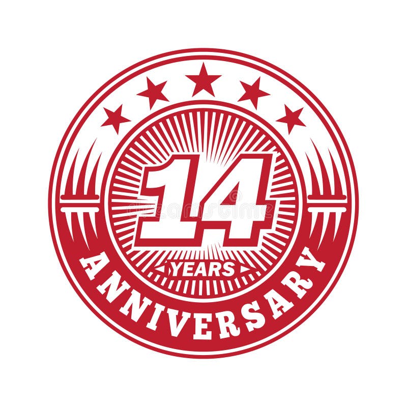14 Years Anniversary Celebration. 14th Anniversary Logo Design ...