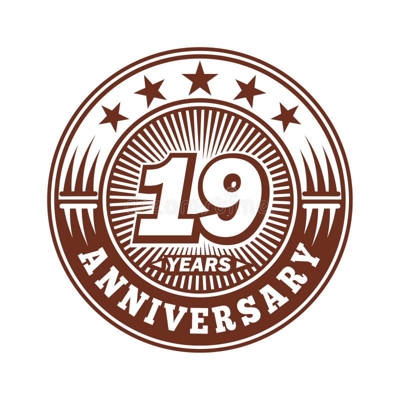 19 Years Anniversary Celebration. 19th Anniversary Logo Design ...