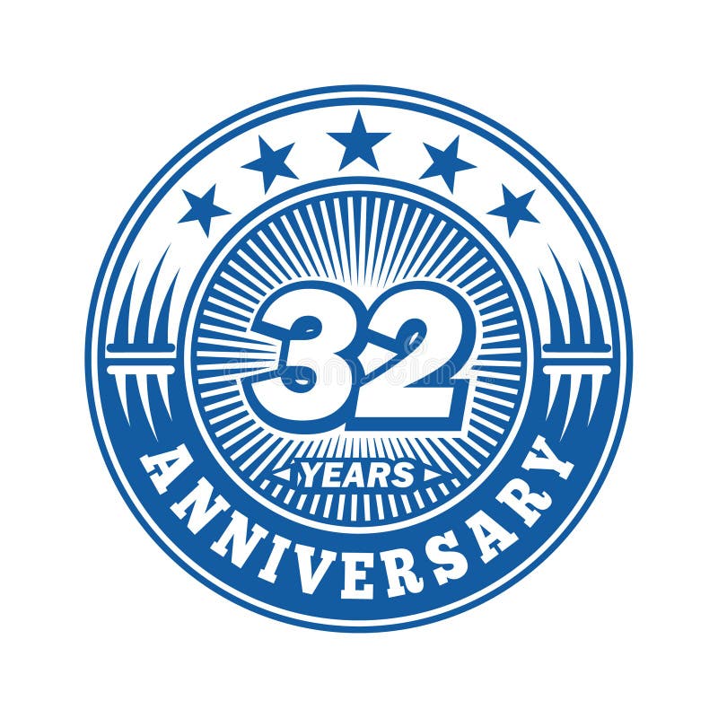 32 Years Anniversary Celebration. 32nd Anniversary Logo Design. 32years ...