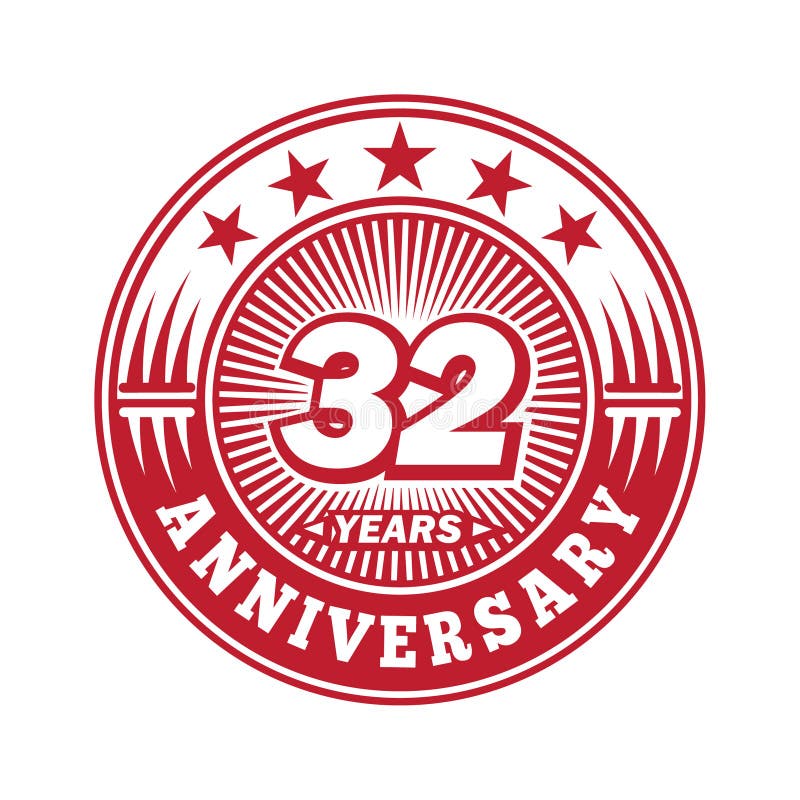 32 Years Anniversary Celebration. 32nd Anniversary Logo Design. 32years ...