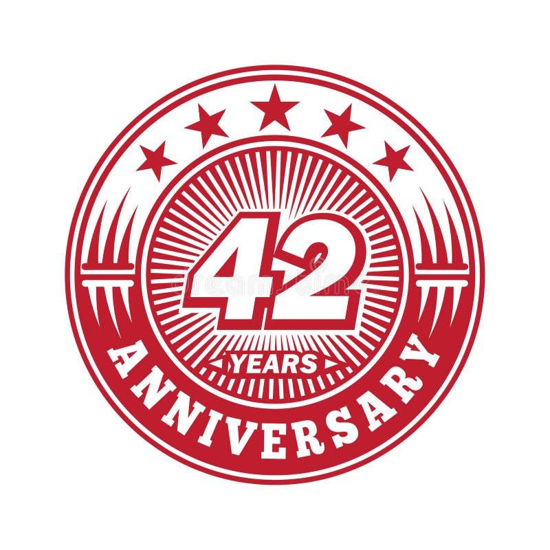 42 Years Anniversary Celebration. 42nd Anniversary Logo Design. 42years ...