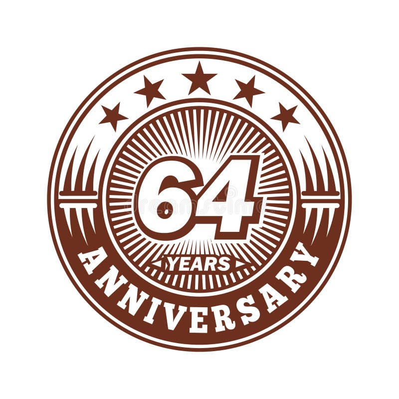 64 Years Anniversary Celebration. 64th Anniversary Logo Design. 64years ...