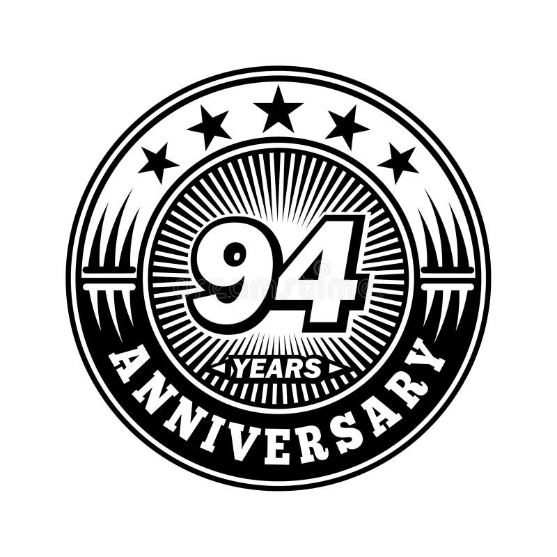94 Years Anniversary Celebration. 94th Anniversary Logo Design. 94years ...
