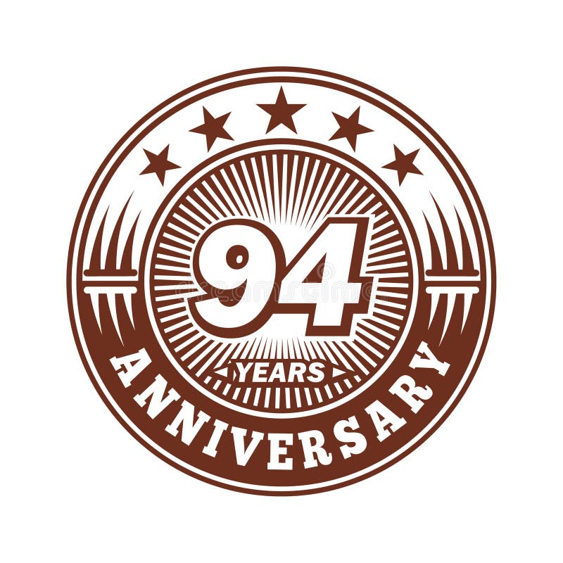 94 Years Anniversary Celebration. 94th Anniversary Logo Design. 94years ...