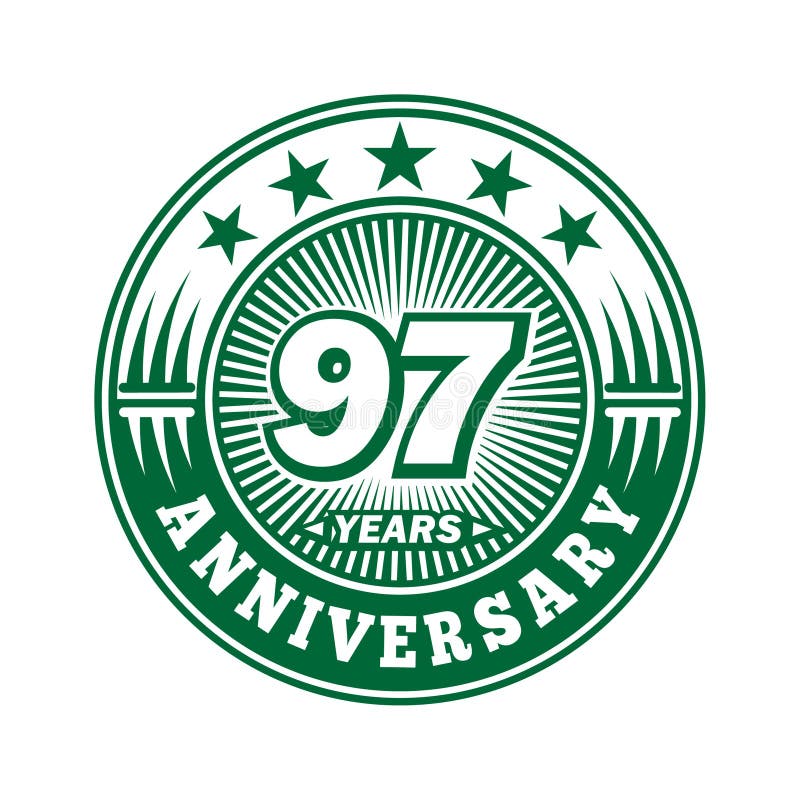 97 Years Anniversary Celebration. 97th Anniversary Logo Design. 97years ...