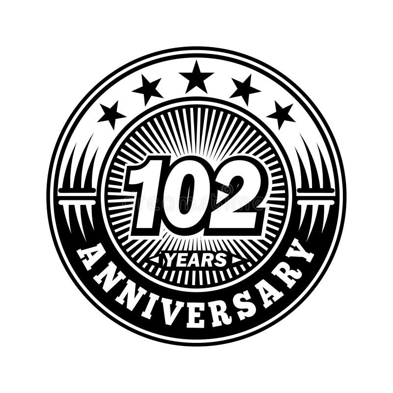 102 Years Anniversary Celebration. 102nd Anniversary Logo Design ...