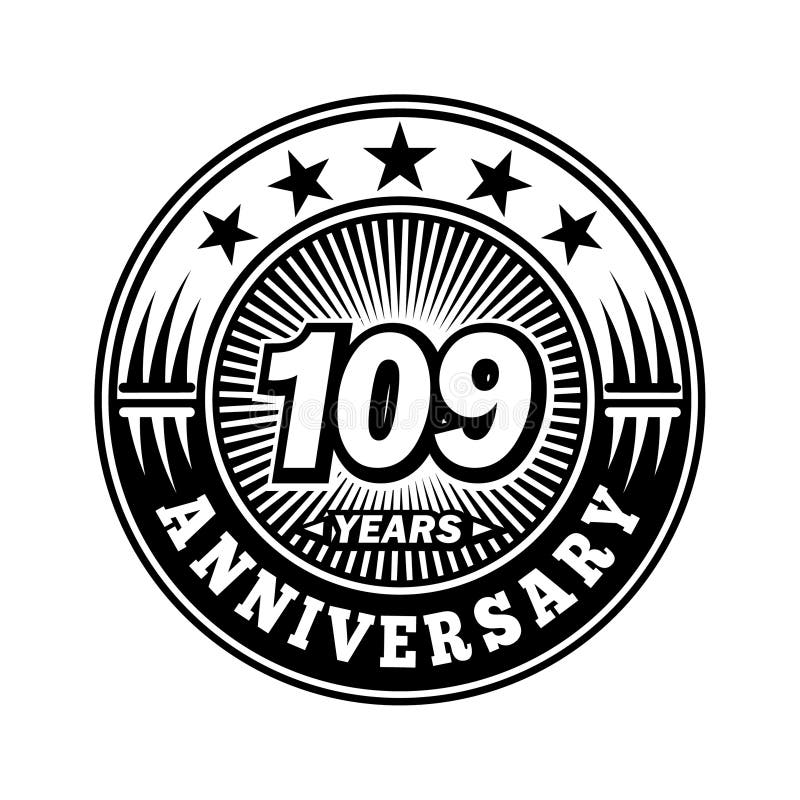 109 Years Anniversary Celebration. 109th Anniversary Logo Design ...