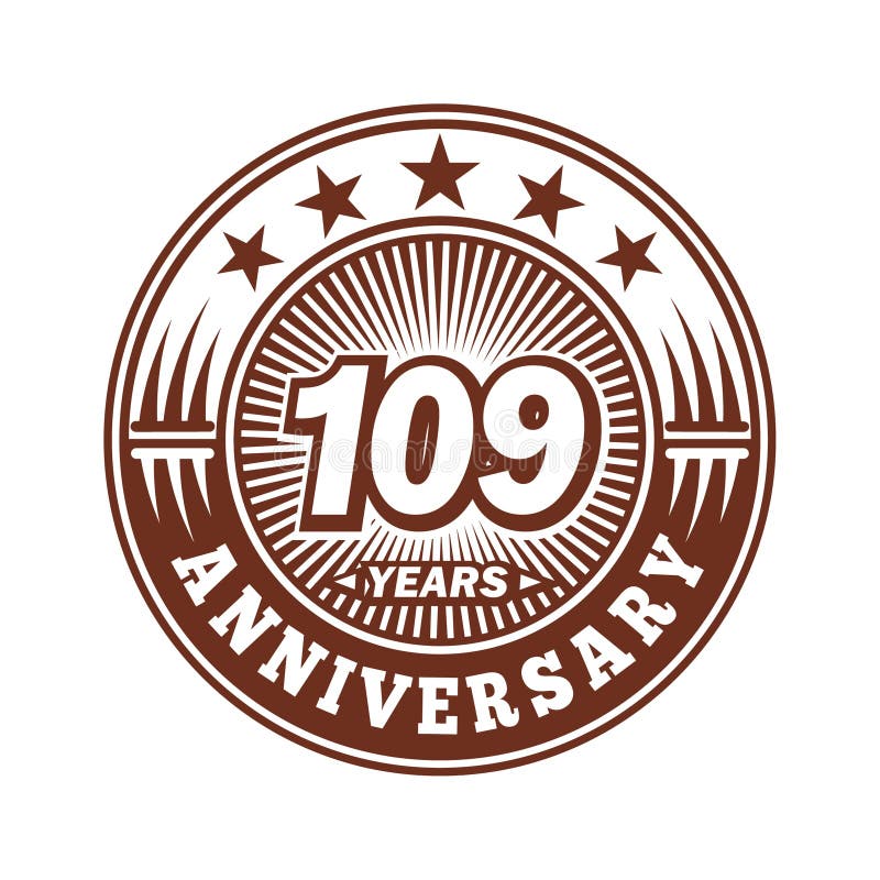 109 Years Anniversary Celebration. 109th Anniversary Logo Design ...