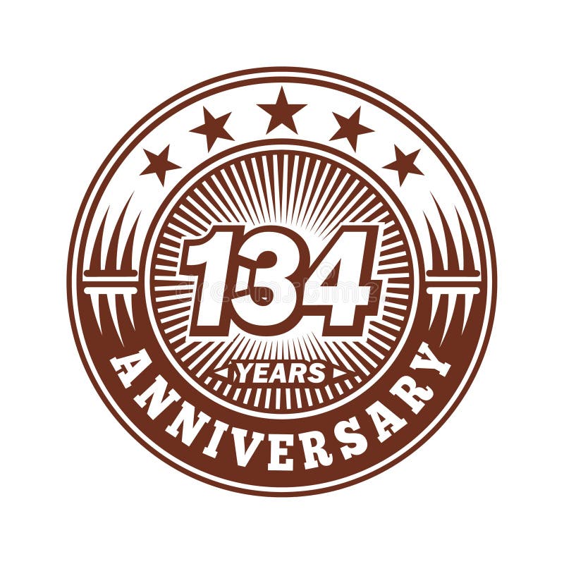 134 Years Anniversary Celebration. 134th Anniversary Logo Design ...