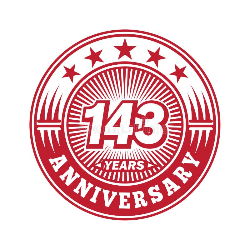 143 Years Anniversary Celebration. 143rd Anniversary Logo Design ...