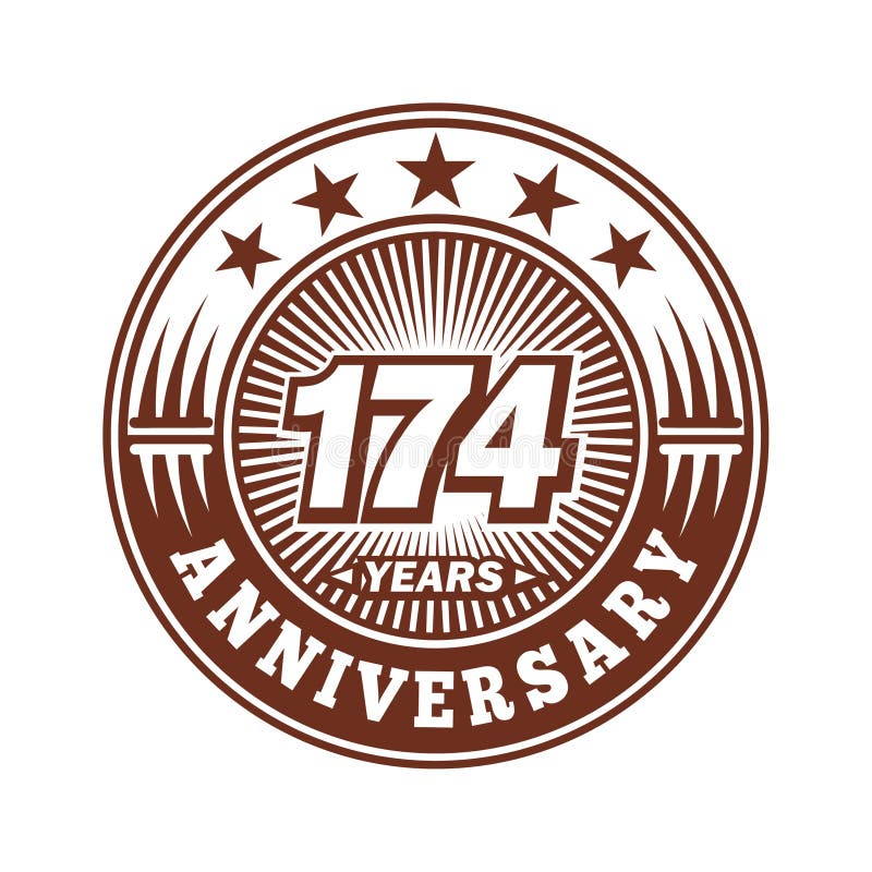 174 Years Anniversary Celebration. 174th Anniversary Logo Design ...