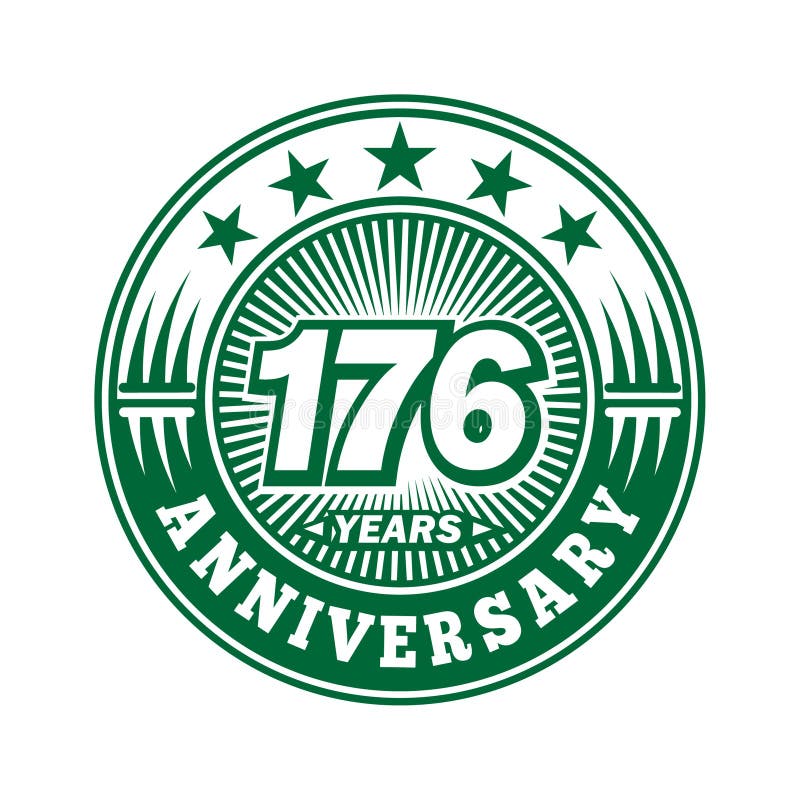 176 Years Anniversary Celebration. 176th Anniversary Logo Design ...