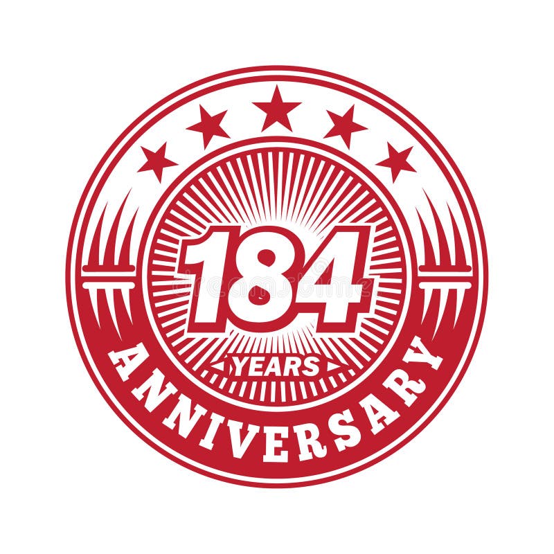 184 Years Anniversary Celebration. 184th Anniversary Logo Design ...